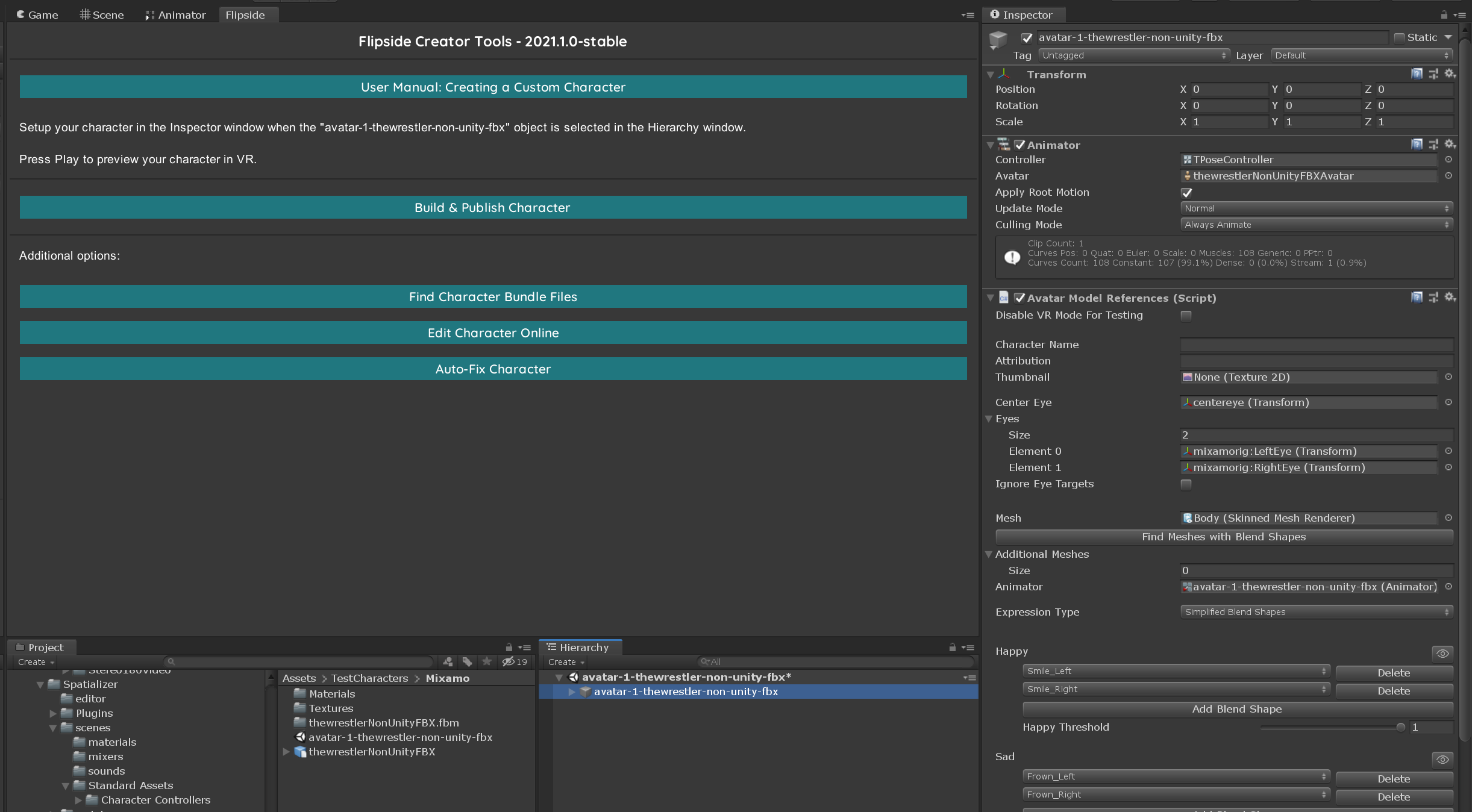 Flipside Real-Time Animation and Motion Capture - Creating a custom character